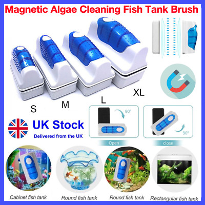 Magnetic Fish Tank Brush Algae Magnet Aquarium Glass Aquatic Cleaner ...
