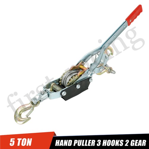 5 Ton Hand Puller Heavy Duty Winch Pull Hoist Come Along Cable 3 Hooks ...