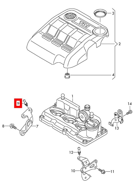 3x Genuine OEM Engine Cover Mounting Peg Bolts VW AUDI Seat SKODA ...