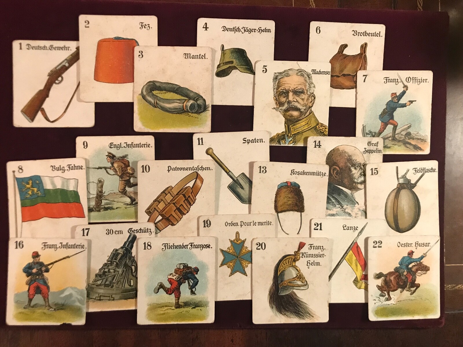 Antique Set of 100 German Army Chromolithograph Military Flash Cards ...