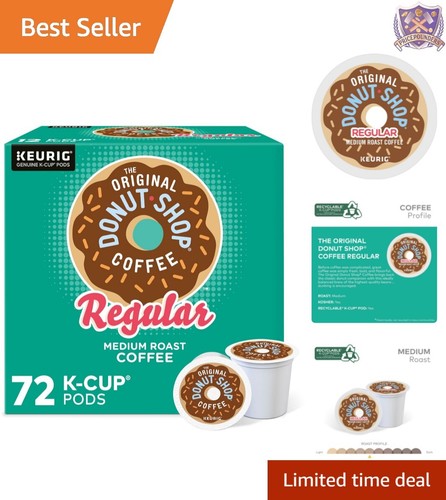 Delicious Regular Coffee K-Cup Pods - Medium Roast, 6 Packs of 12 Pods ...