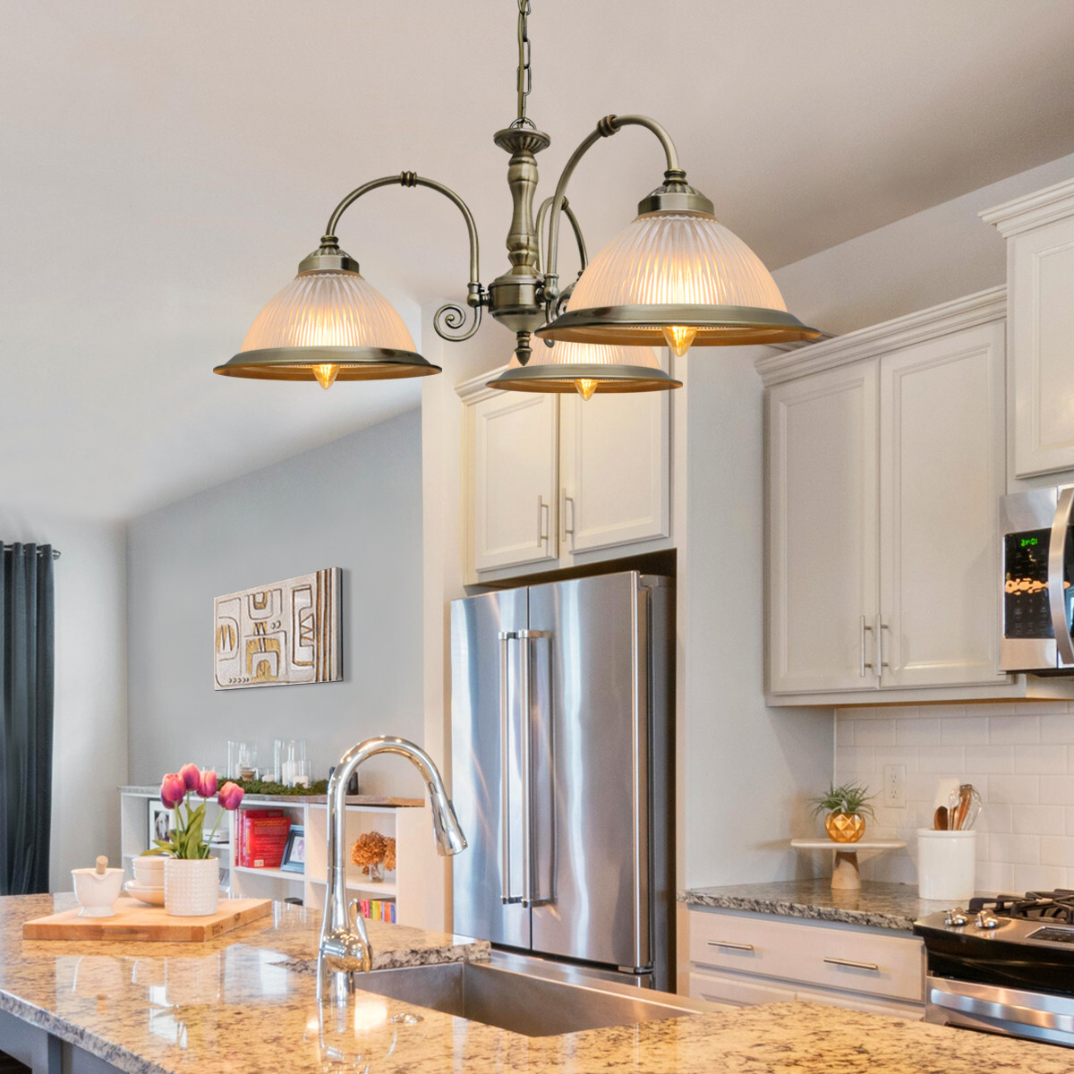 Old Antique Brass Kitchen Light