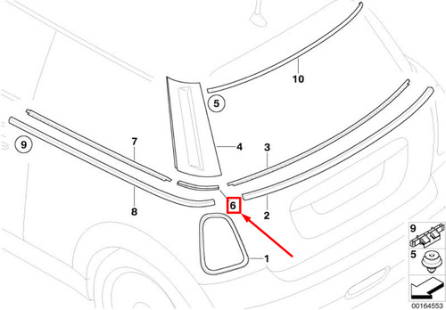 OEM MINI COOPER R56 C COLUMN RIGHT COVER BRACKET 51372754776 2754776 ...