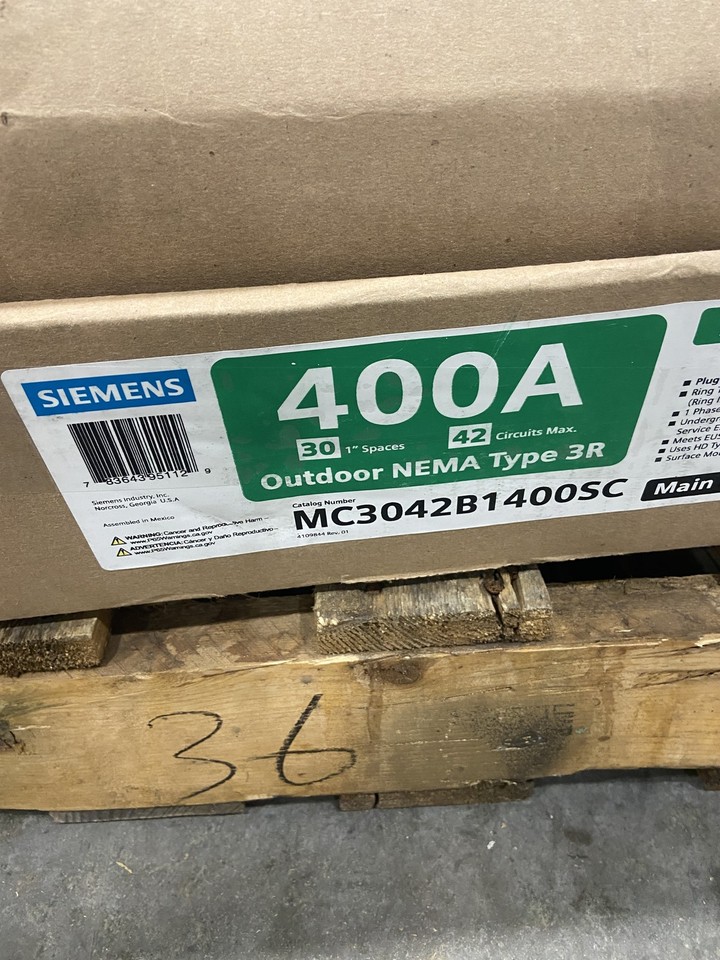 Siemens MC3042B1400SC 400A 42 Circuit 3 Spaces Outdoor Main Breaker | eBay