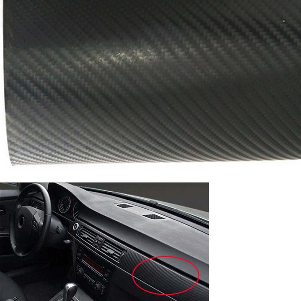 3D Car Interior Carbon Fiber Vinyl Wrap Sticker Dashboard Trim Panel ...