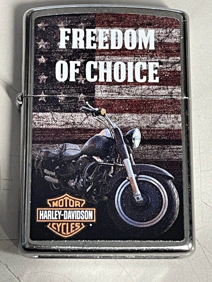ZIPPO 2021 HARLEY DAVIDSON FREEDOM OF CHOICE CHROME LIGHTER SEALED IN ...