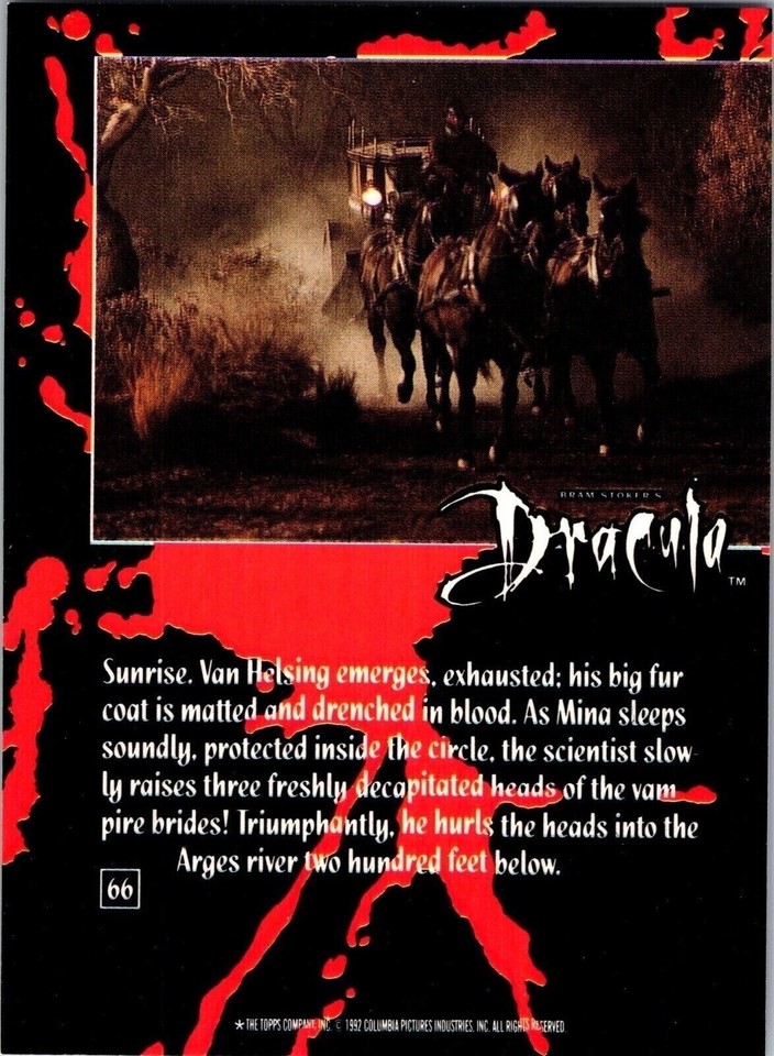 Bram Stoker's Dracula 66 Sunrise. Van Helsing emerges, exhausted… Topps Art Card | eBay