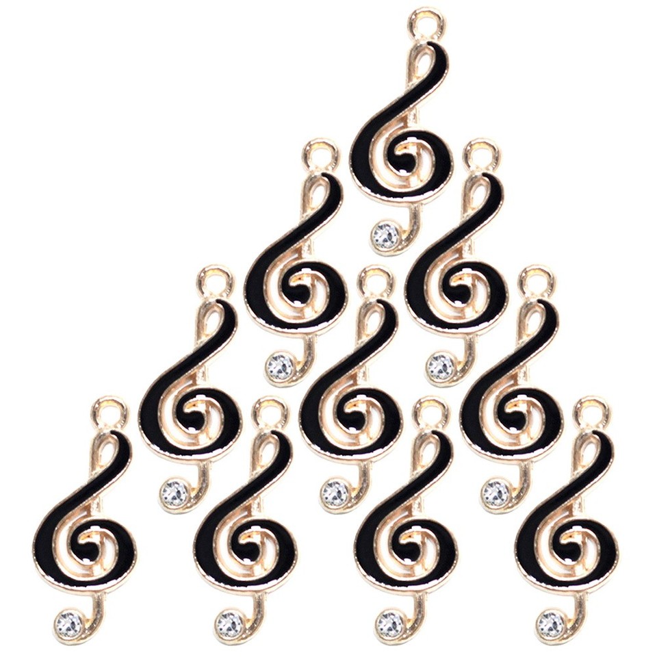 10 Pcs Music Symbol Charm Notes Charms for Bracelet Metal Musical ...