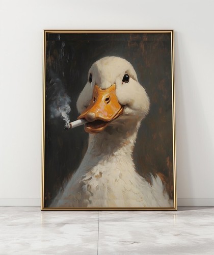 Smoking Duck Printable Wall Art, Smoking Duck Poster, Smoking Duck ...
