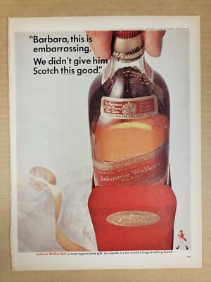 VINTAGE ORIGINAL 1965 Johnnie Walker Red Scotch Print Ad Barbara ...