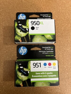 GENUINE HP 950XL BLACK 951 Multi-Color Ink Cartridges C2P01FN Exp. 06 ...