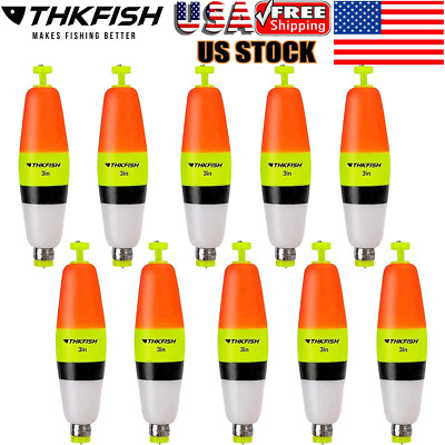 THKFISH 10Pcs Fishing Bobbers EVA Foam Fishing Floats Fishing Weighted ...