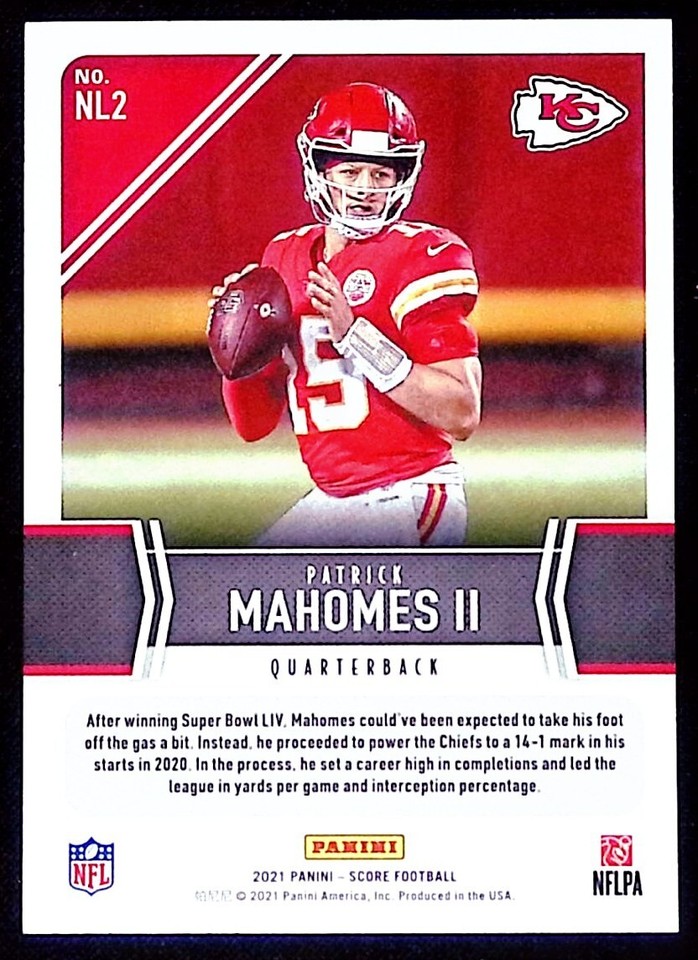 Patrick Mahomes II - 2021 Score #NL2 Next Level Stats - Chiefs | eBay