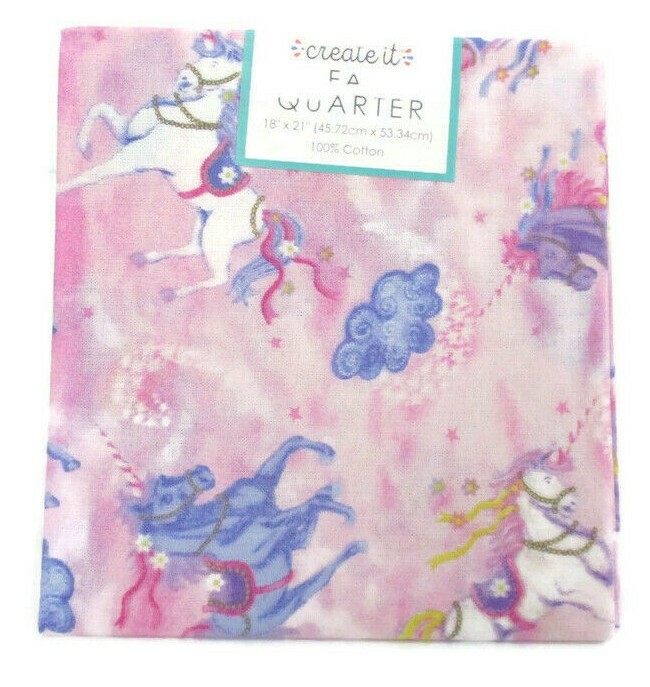 Fat Quarter Unicorn 18x21 Fabric 100 Cotton to Make a Face Mask for ...