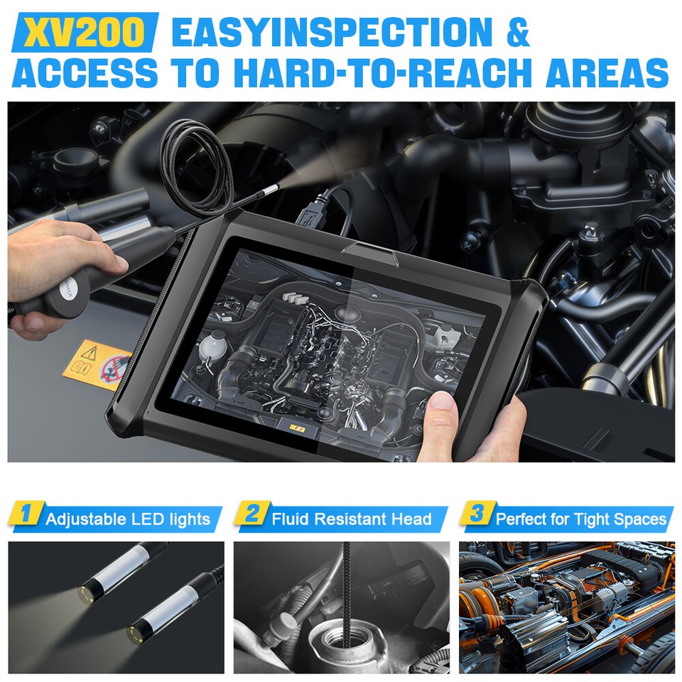 XTOOL XV200 HD Inspection Camera Endoscope 1080P Videoscope Engine ...