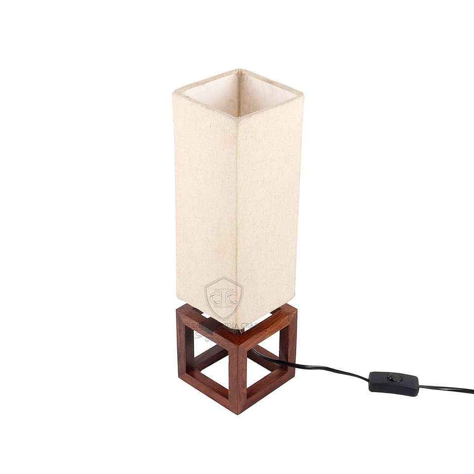 Table Lamp Without Bulb Wooden Living Room Bedside Desk Night Lamp ...