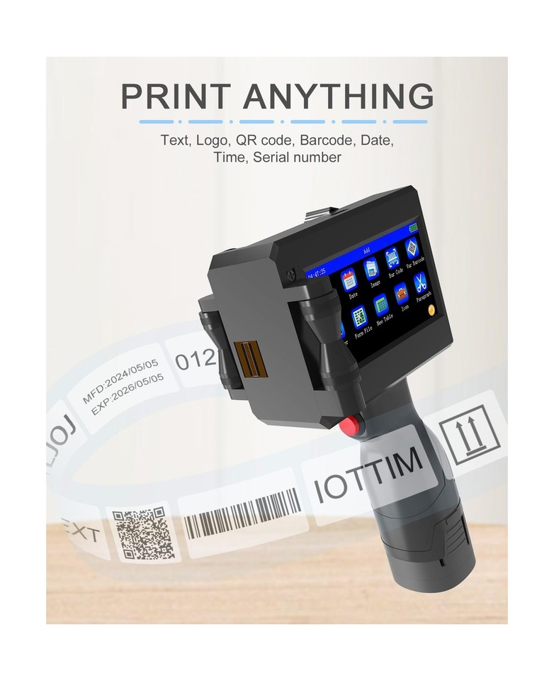 Upgrade Portable Inkjet Printer Gun, Handheld Inkjet Printer for Text ...