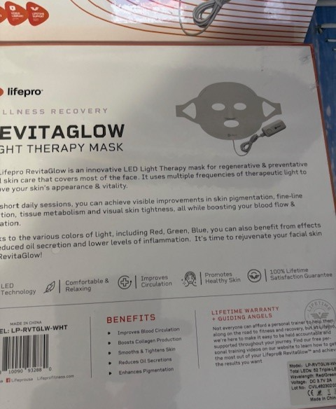 New in Box 1-pc LifePro Revitaglow Light Therapy Mask Wellness Recovery ...