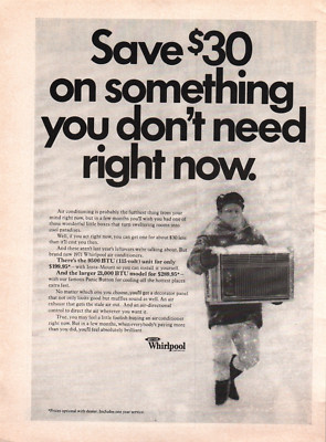 Whirlpool Air Conditioner 1971 Vintage Funny Preparedness Print Ad | eBay
