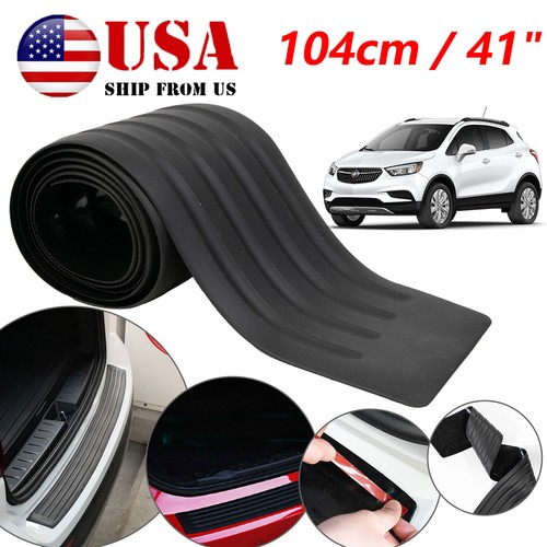 41" Car Black Rear Bumper Protector Trim Rubber Trunk Sill Plate Cover ...