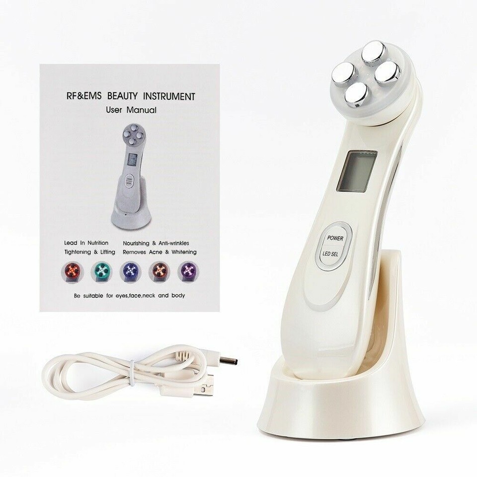 Face Lifting EMS RF LED Light Photon Therapy Anti-Aging Beauty Skin ...