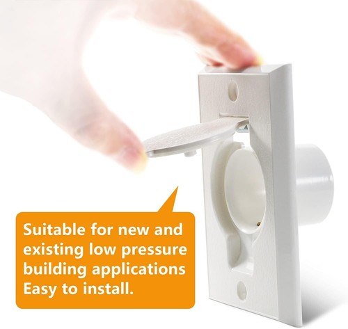White Round Door Central Vacuum Inlet Valve Wall Plate Fits Hayden Beam ...