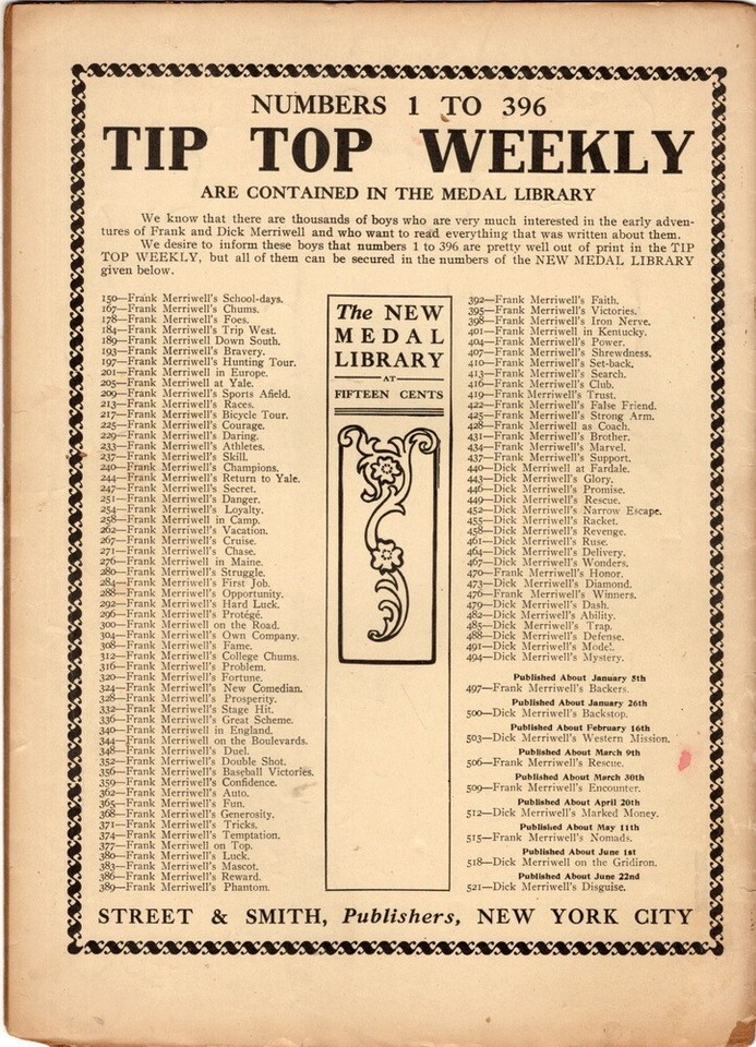Tip Top Weekly No. 678, Dick Merriwell's Development, April 10, 1909 | eBay