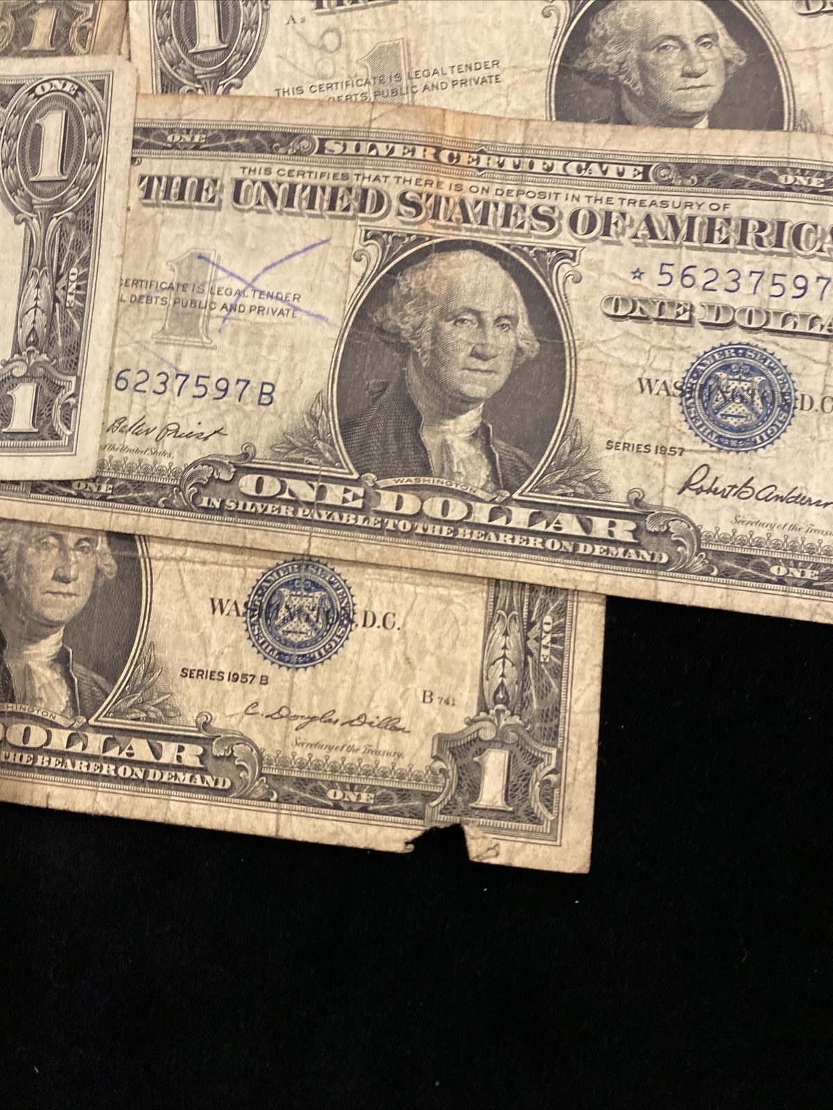 RARE One Dollar 1935 1957 $1 Star Note Silver Certificate Blue Seal ...