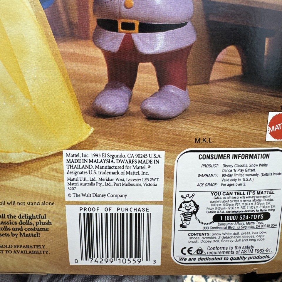 NRFB Mattel Dance N Play Snow White, Dopey & Sneezy Deluxe Giftset | eBay