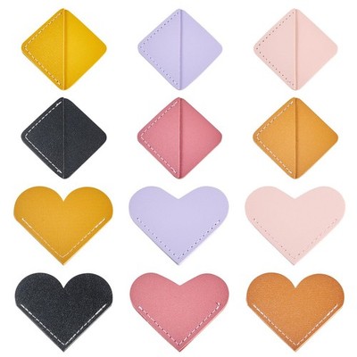 Leather Corner Bookmarks 12 PCS Heart Square Page Marks Women Reading ...