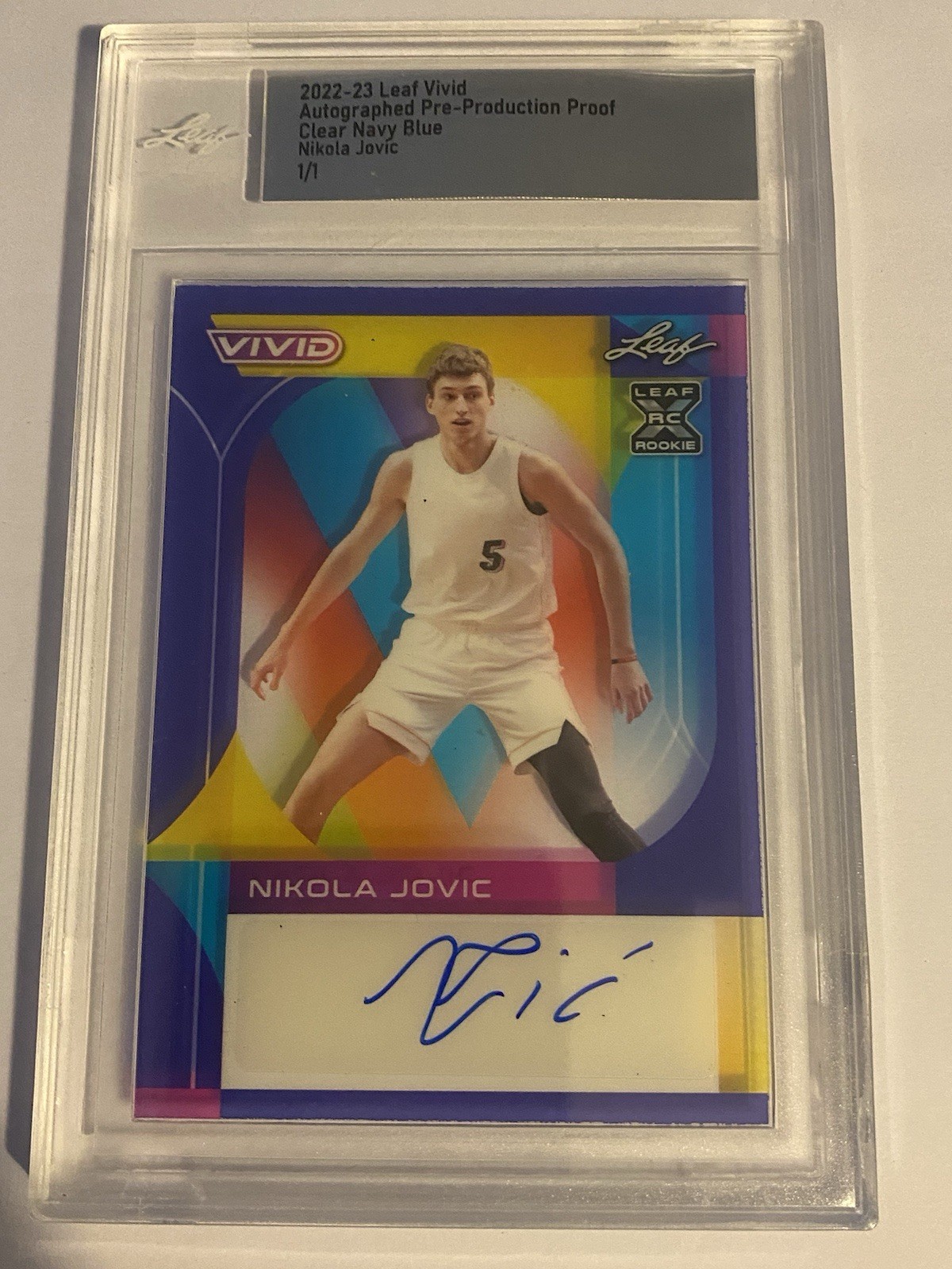 Nikola Jovic 2022 Leaf Vivid #T-NJ1 Technicolor Autographs Printing ...