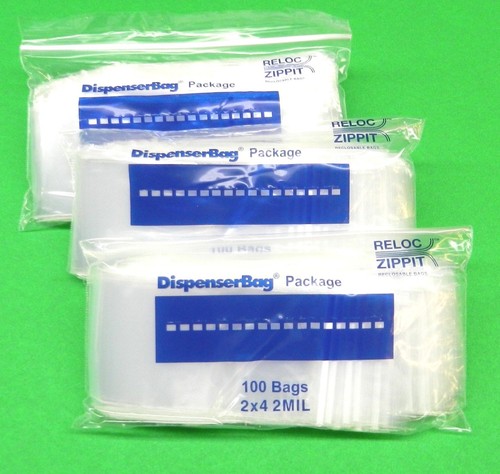 Reloc Zippit 2" x 4" Clear 2mil Reclosable 300 Pcs Resealable Bags ...