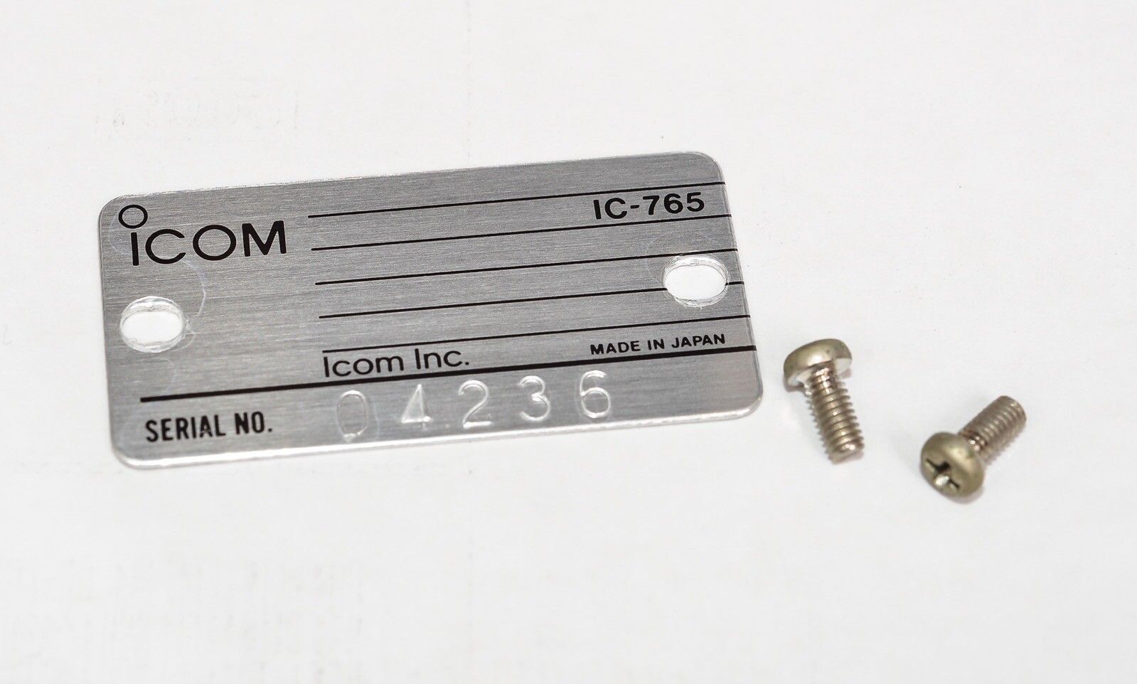 LATE PRODUCTION ICOM IC-765 PARTS: HIGH SERIAL NUMBER #04236 MODEL TAG ...