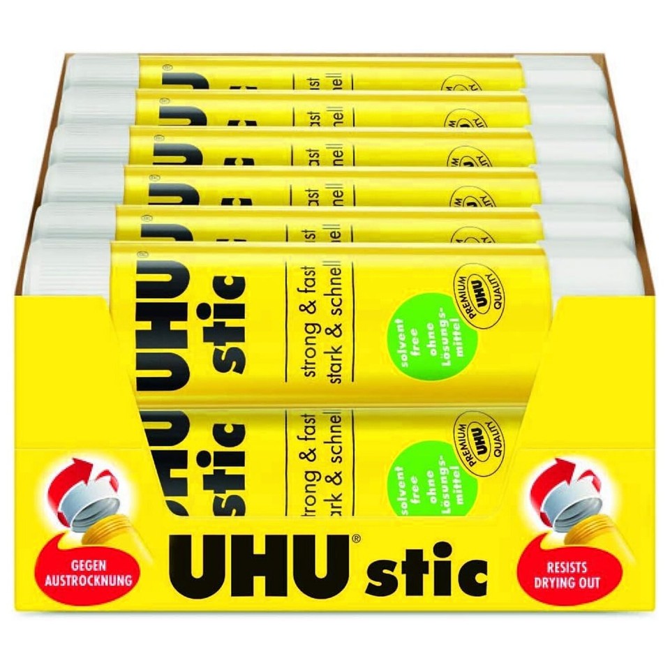 UHU Stic Glue Stick - Solvent Free - Clear Application - Assorted Pack ...