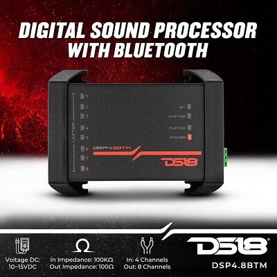 DS18 DSP4.8BTM DSP Crossover Equalizer 4-Channel Digital Sound ...
