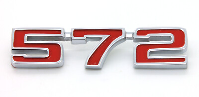 NEW 572 Front Fender Emblem w/Red Trim / For 1969 CAMARO 1969-1974 NOVA ...