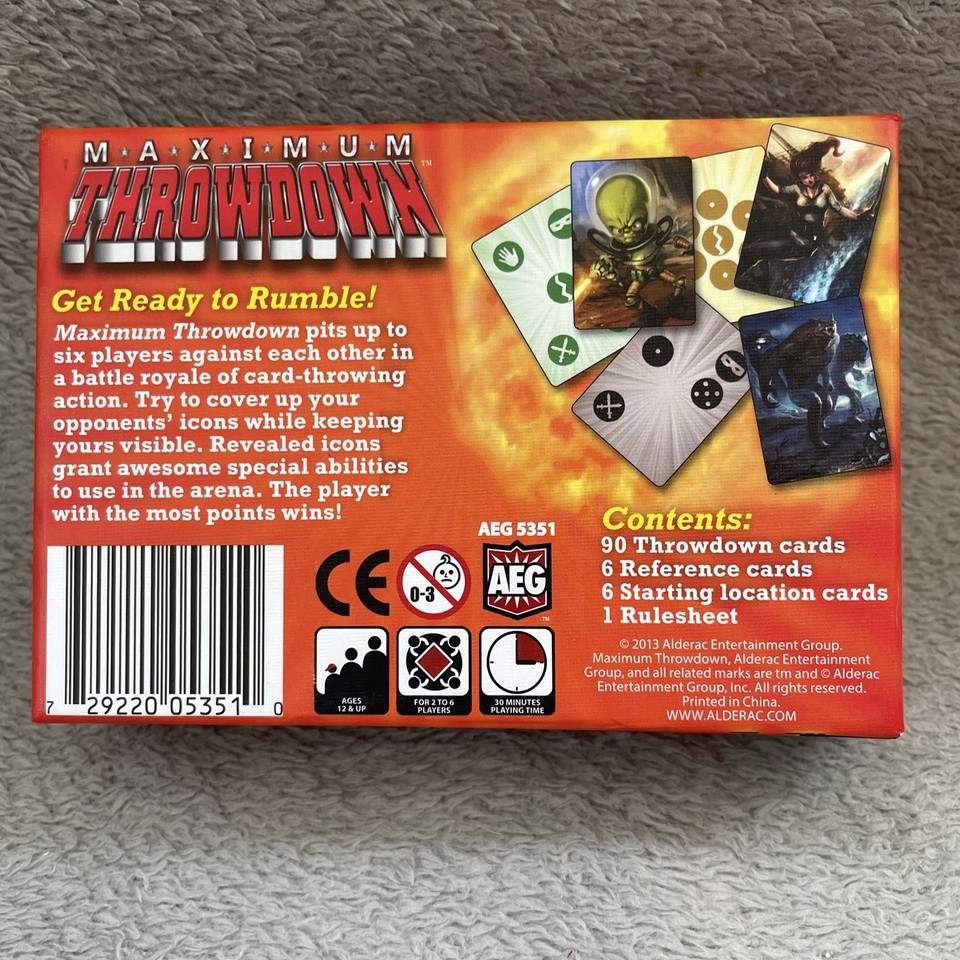 AEG Boardgame Maximum Throwdown w/Overlord Expansion 2013 MINT | eBay