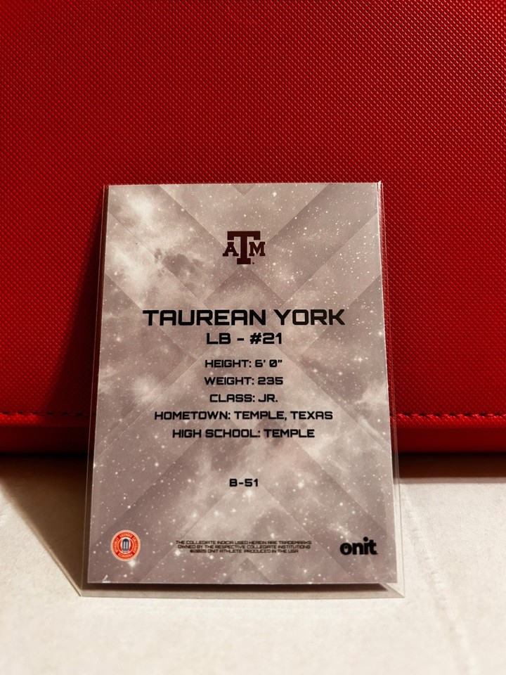 Taurean York 2025 Texas A&M Onit Gravity Series 22/25 | eBay