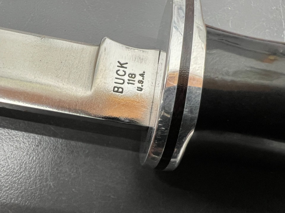 BUCK 118 PRE DATE CODE KNIFE W SHEATH NEVER USED - MINT COND - USA | eBay