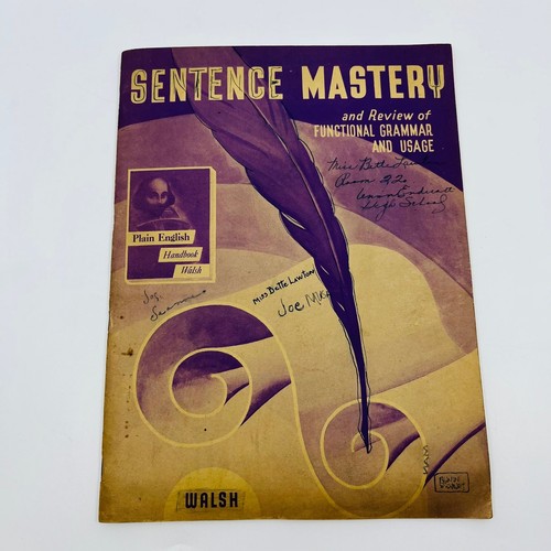 1936 Sentence Mastery and Review of Functional Grammar and Usage Workbook TD8 | eBay