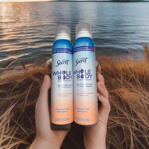 2X Secret Whole Body Deodorant Spray 3.5 Oz. Peach & Vanilla Scent ...