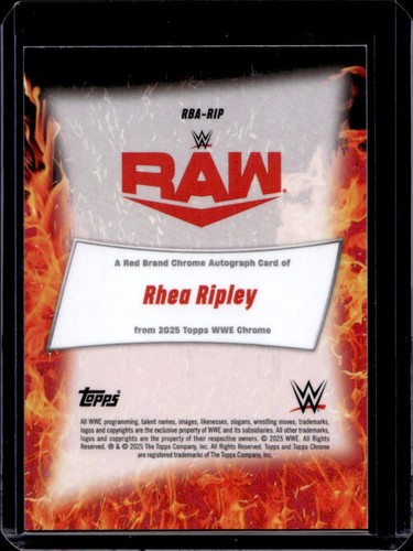 2025 Topps Chrome WWE Rhea Ripley Red Brand Auto Blue Refractor #/150 ...