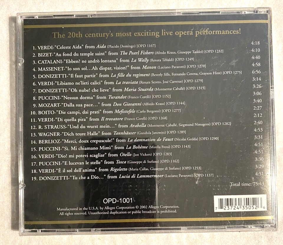 NEW SEALED - Opera Obsession! - Opera d'Oro's Greatest Hits CD ...