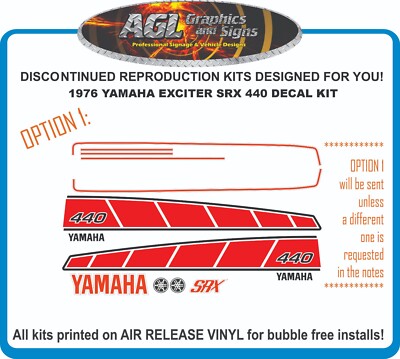 1976 YAMAHA SRX 440 Reproduction Decal Kit also 340 | eBay