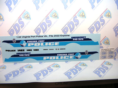 Virginia Port Police 2023 Markings 1/24 Water slide Decal Set Fits '22 ...
