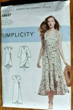Women Wrap Dress Sewing Pattern Simplicity 8637 Size 16-24 for sale ...