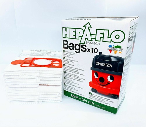 10 GENUINE NUMATIC NVM-1CH HEPAFLO VACUUM CLEANER BAGS NUMATIC HENRY ...