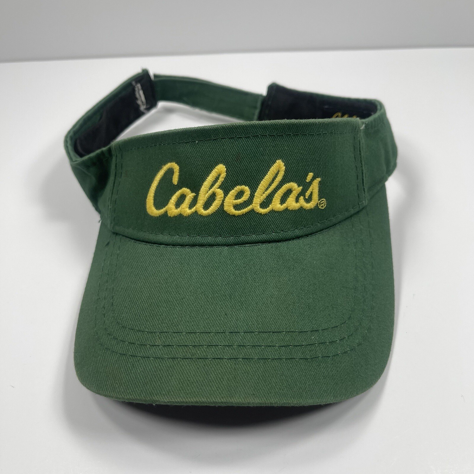 Cabela’s Embroidered Adult Green Visor Hat Cap Adjustable One Size Fits ...