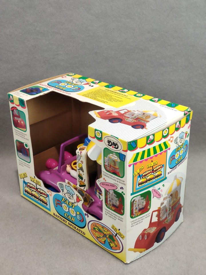Fast Car Battery Operated New Vintage 80 Fast Food Car Hot Dog Pizza ...