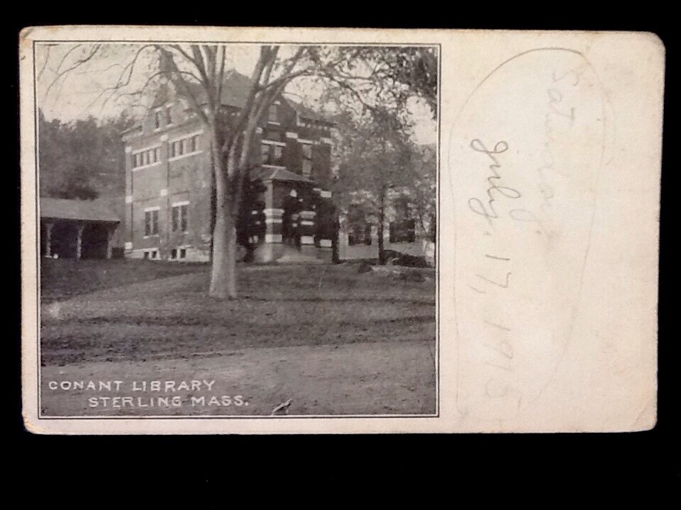 c1915 Conant Library, Sterling, Mass. Vintage Picture Postcard | eBay